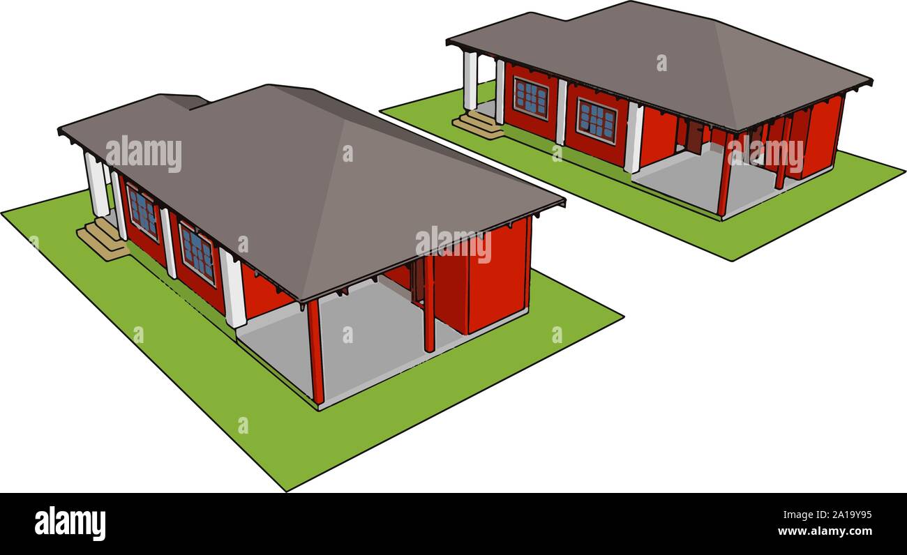 Prefabricated house, illustration, vector on white background Stock ...