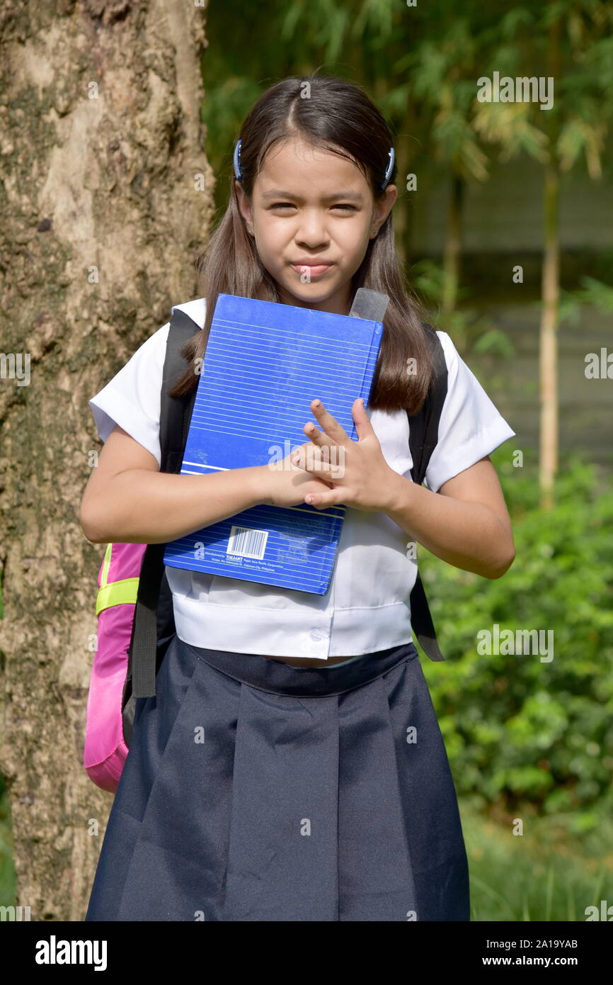 An Angry Child Girl Student Stock Photo - Alamy