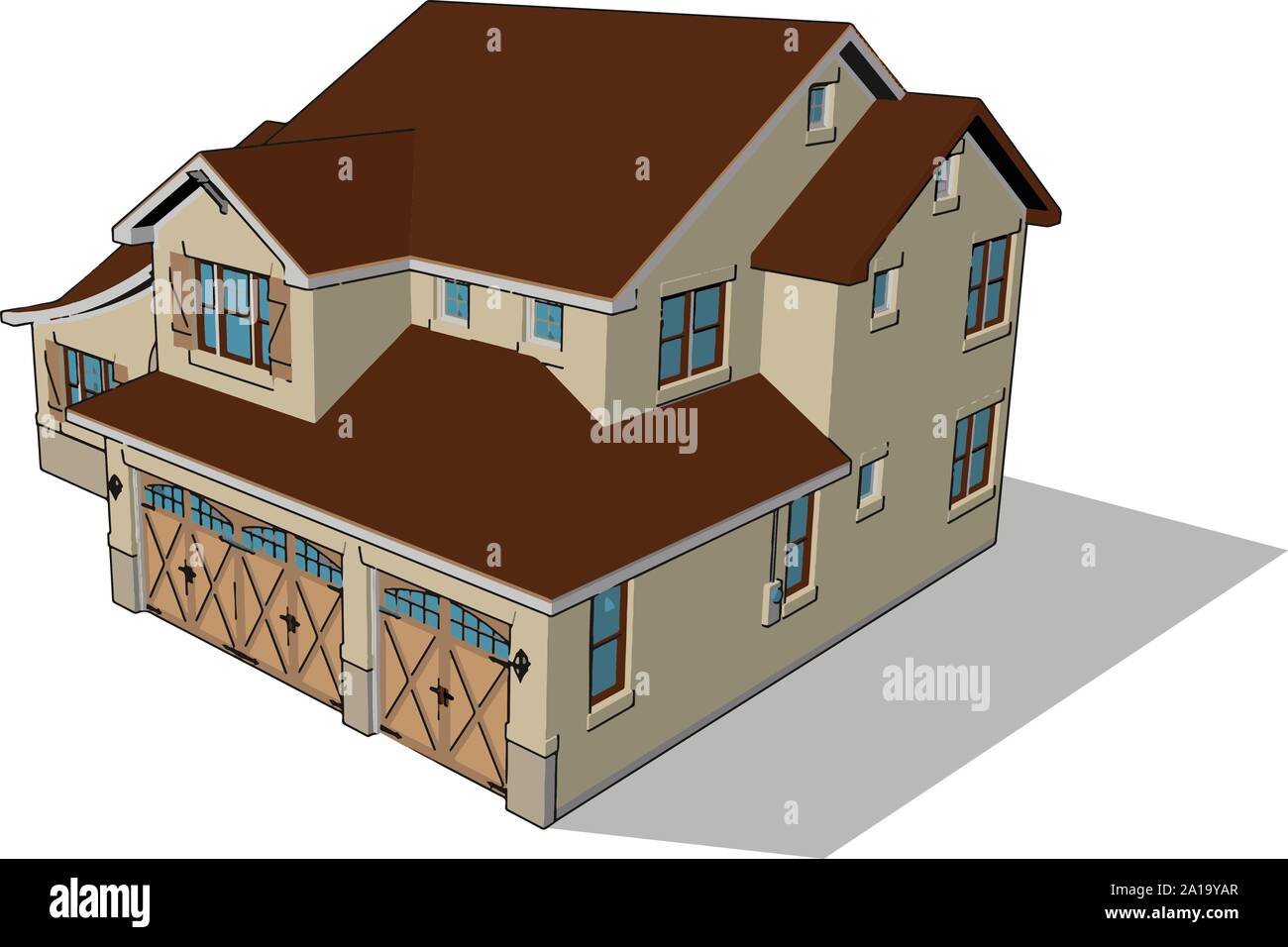 Big nice house, illustration, vector on white background Stock Vector ...