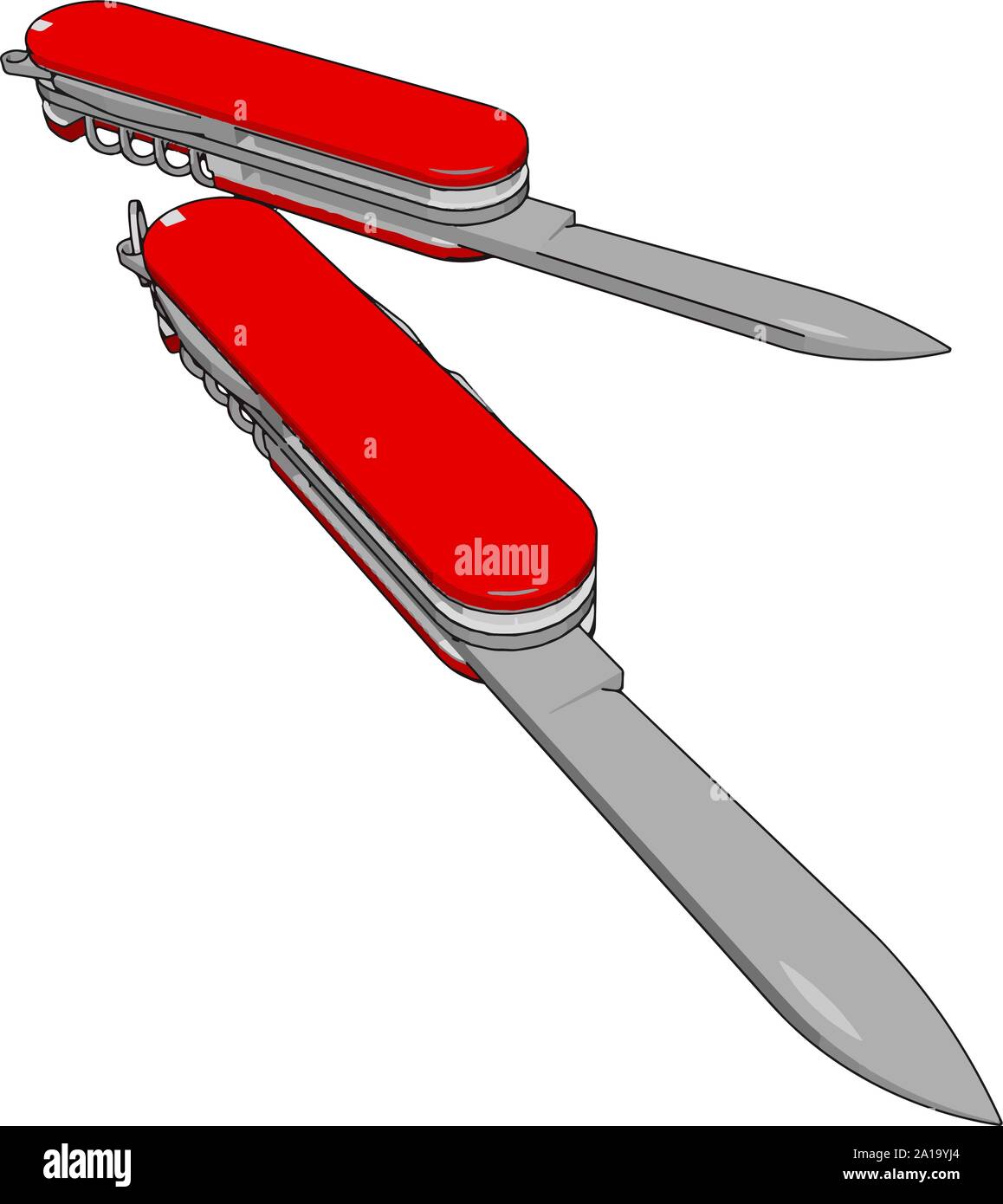 Small red knife, illustration, vector on white background Stock Vector ...