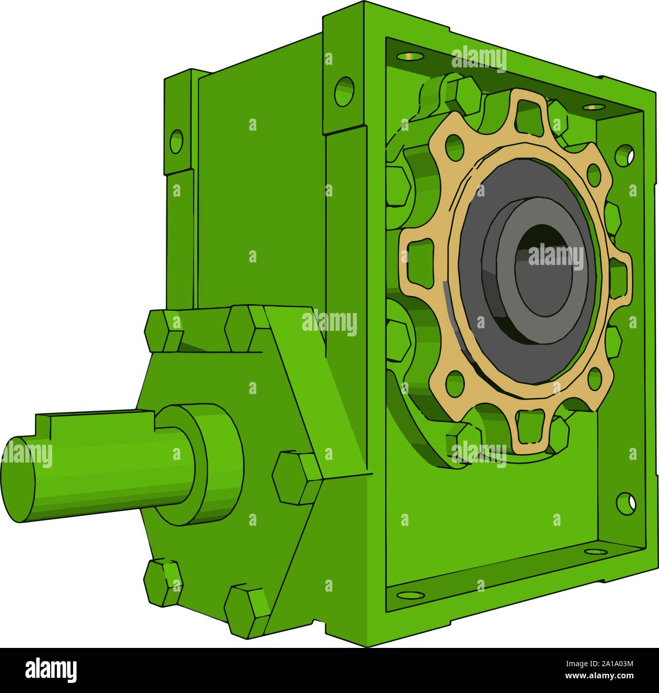 Green machine, illustration, vector on white background Stock Vector ...