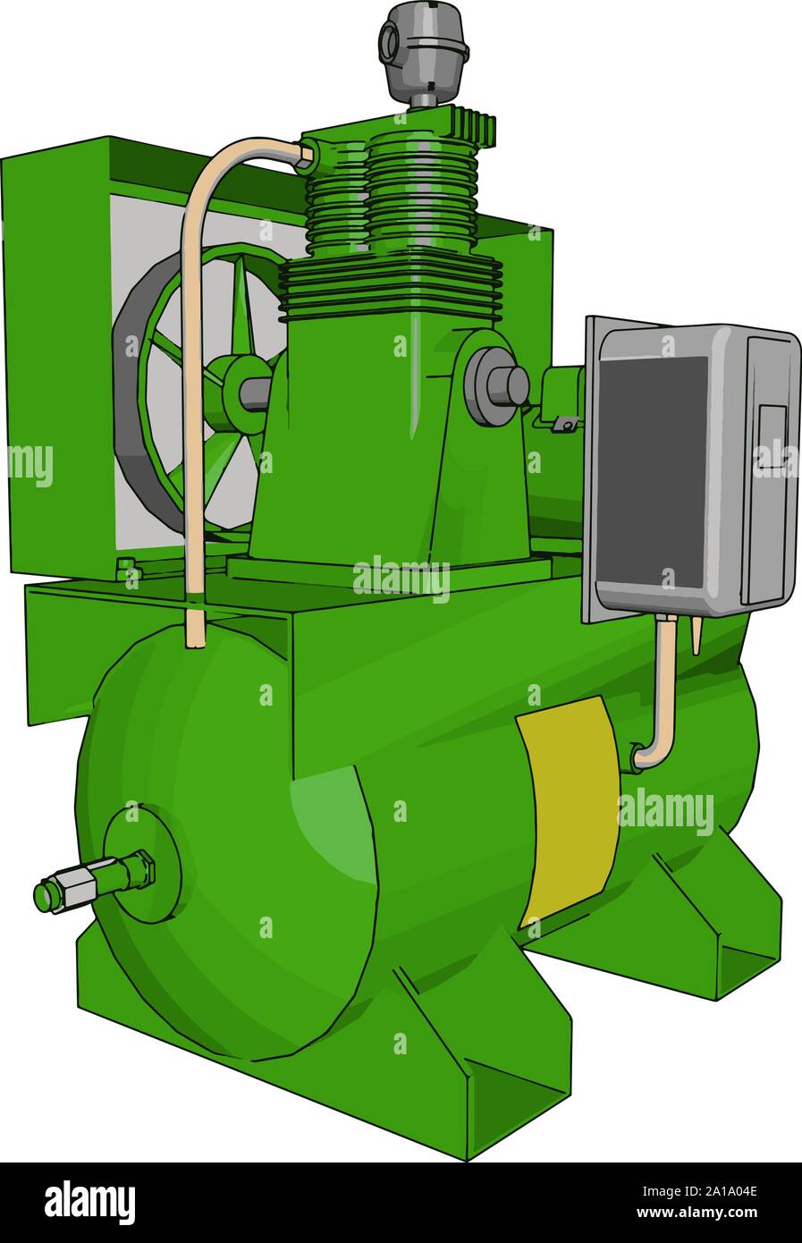 Green machine panel, illustration, vector on white background Stock ...