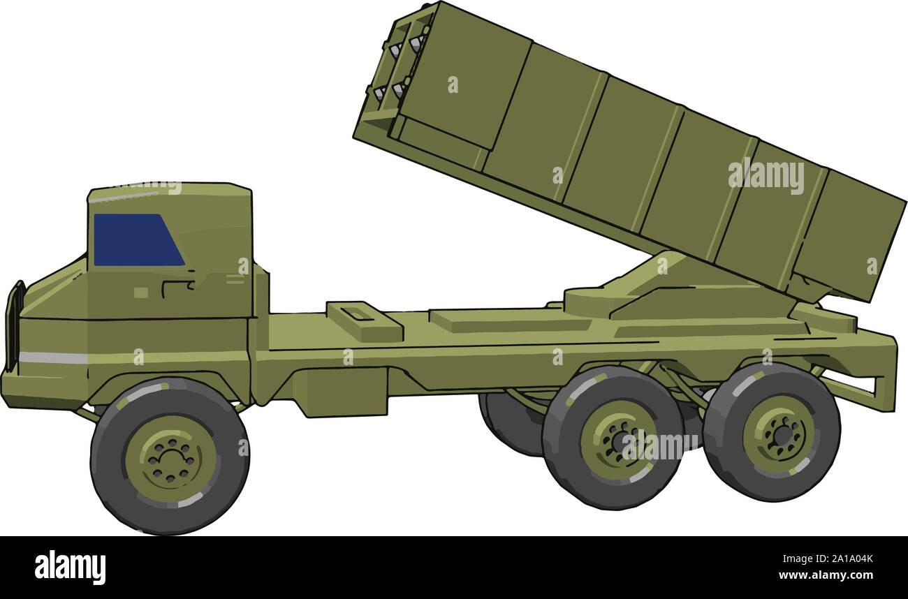 Anti-aircraft defense, illustration, vector on white background Stock ...