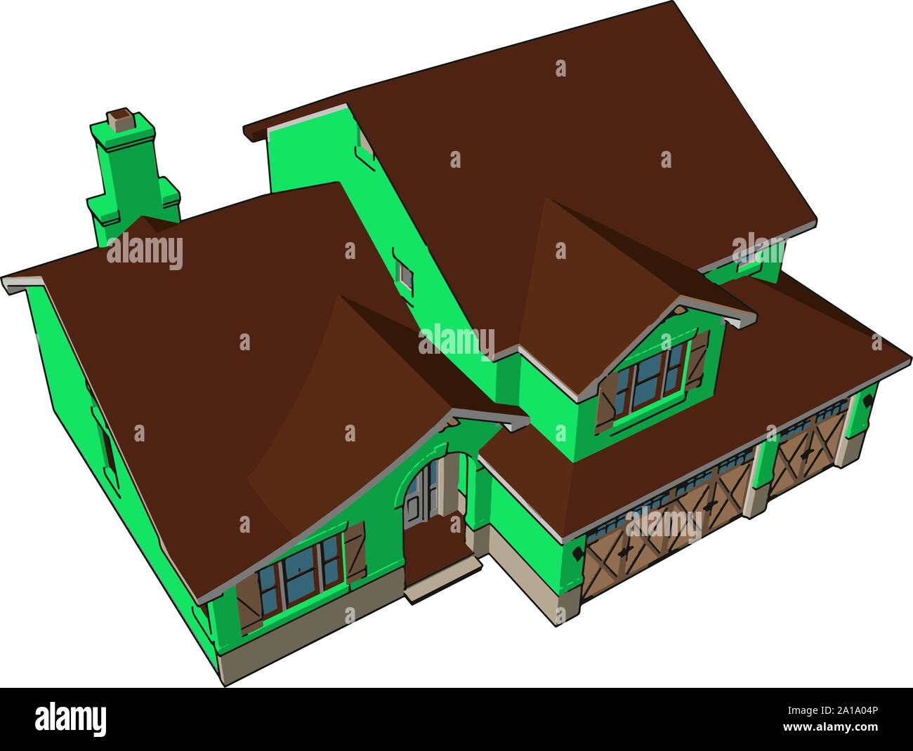 Green door blue city Cut Out Stock Images & Pictures - Alamy