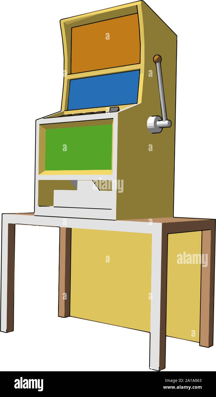 Slot machine, illustration, vector on white background Stock Vector ...