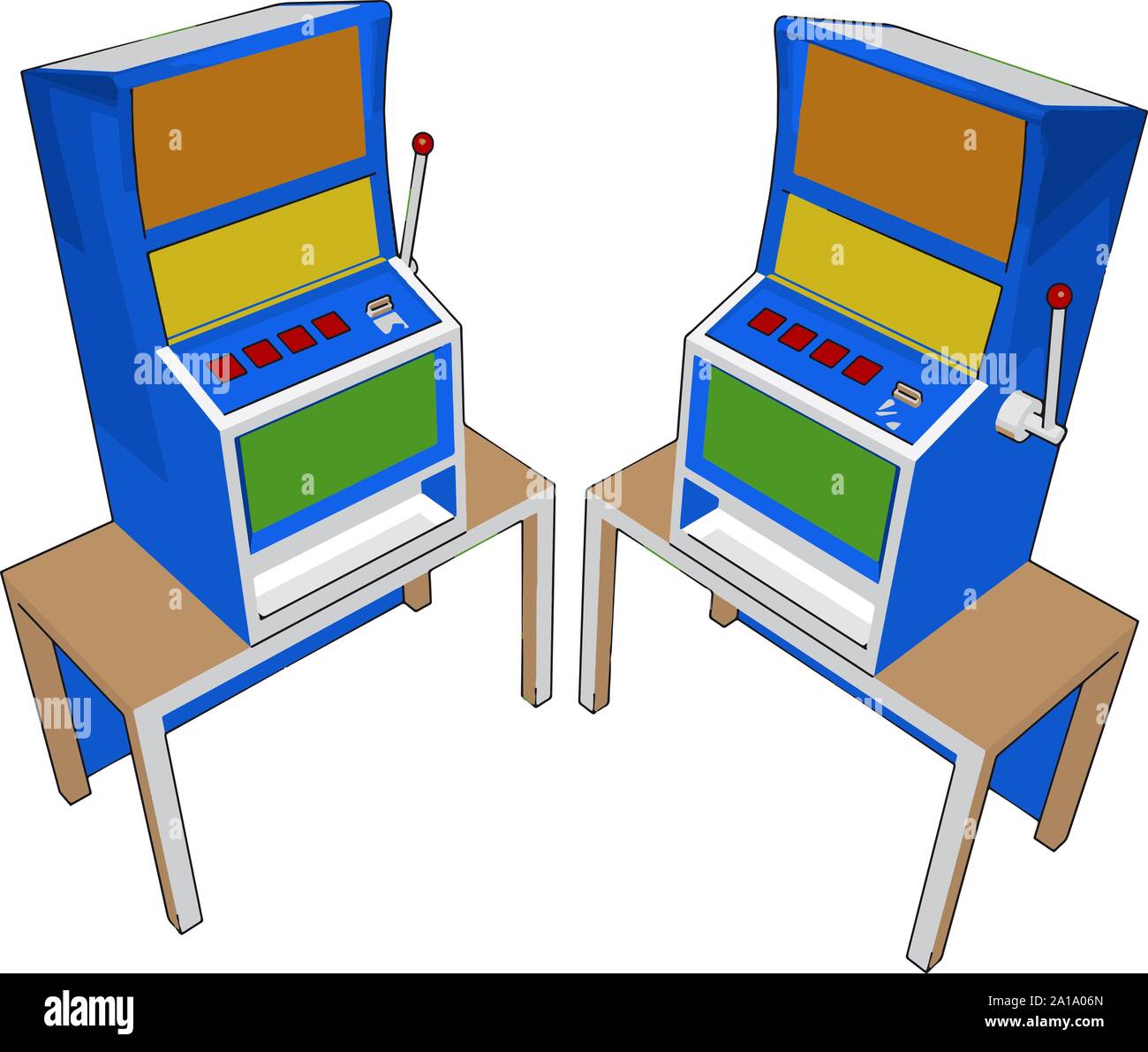 Slot machine, illustration, vector on white background Stock Vector ...