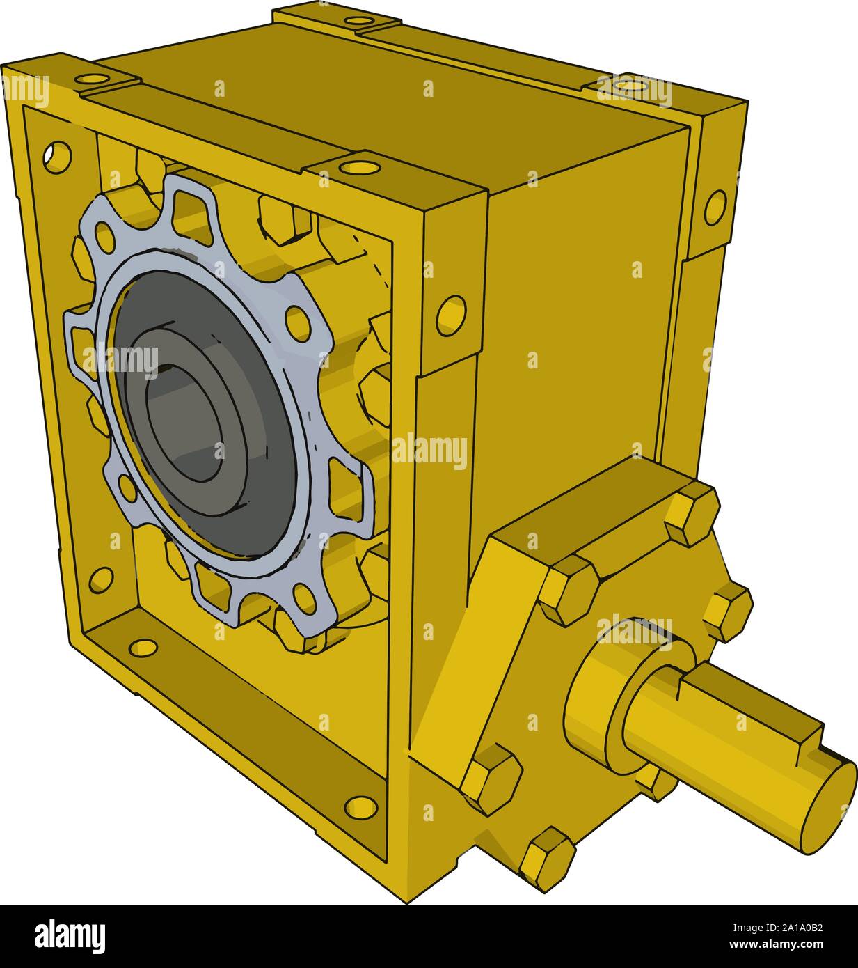 Yellow machine, illustration, vector on white background Stock Vector ...