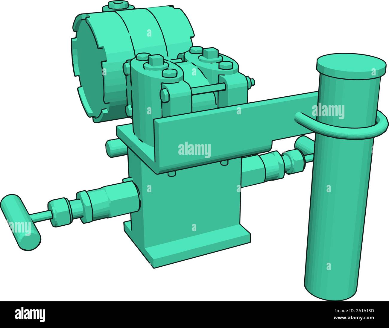 Green pipes, illustration, vector on white background Stock Vector ...