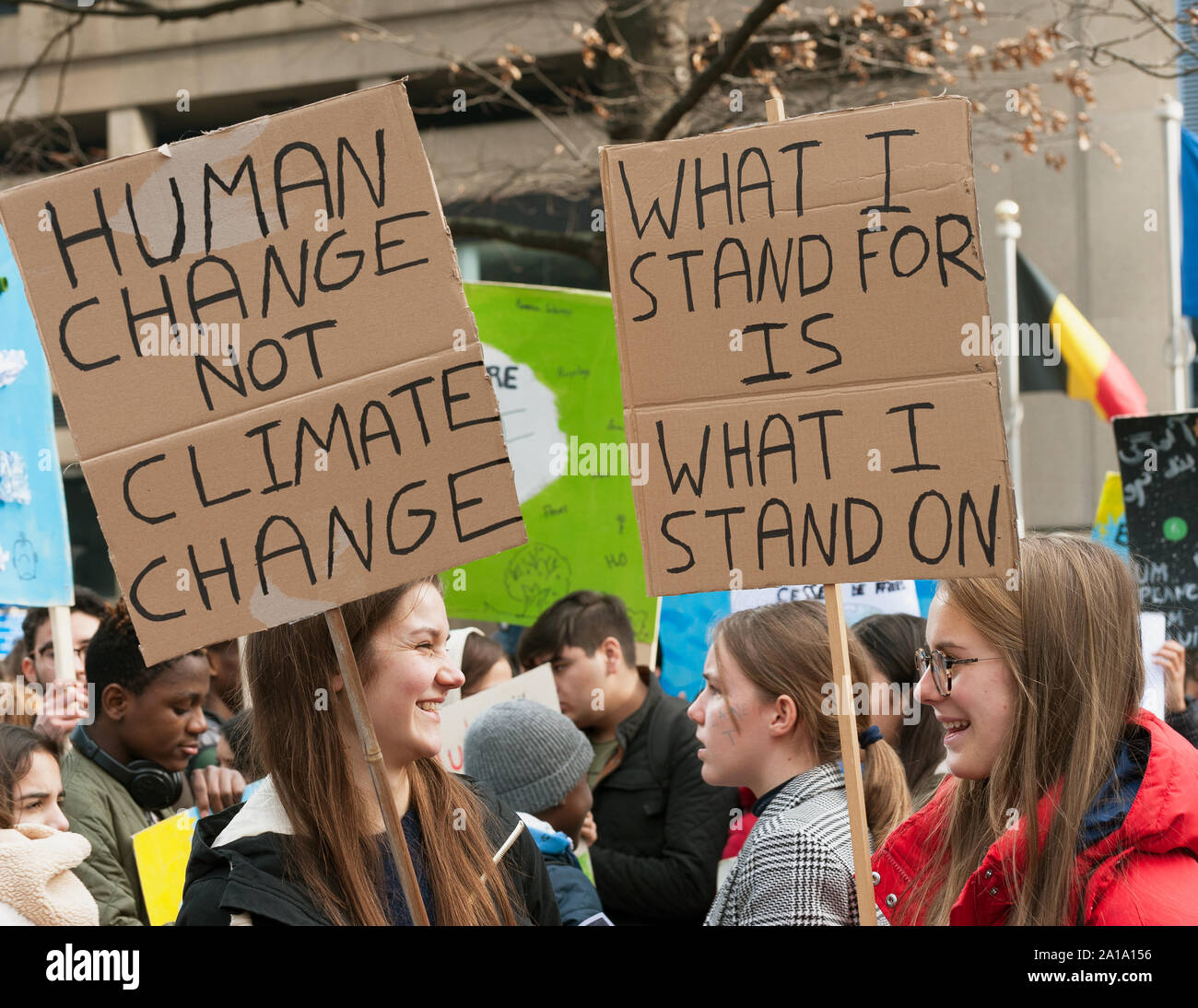 Students hold a placard during a demonstration to raise awareness for ...