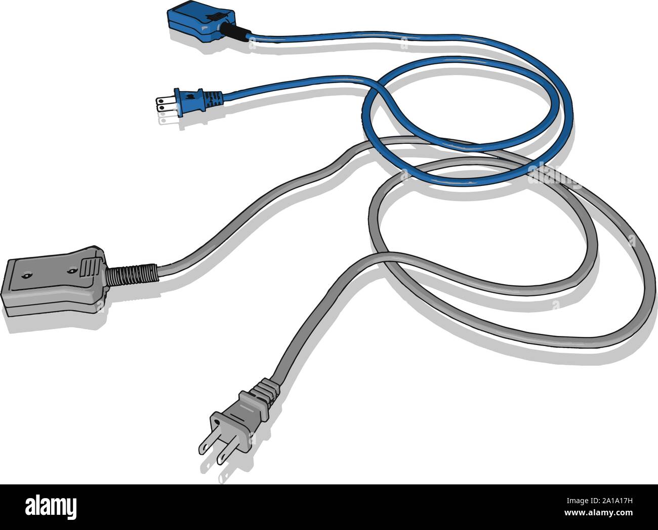 Electrical cable, illustration, vector on white background Stock Vector ...