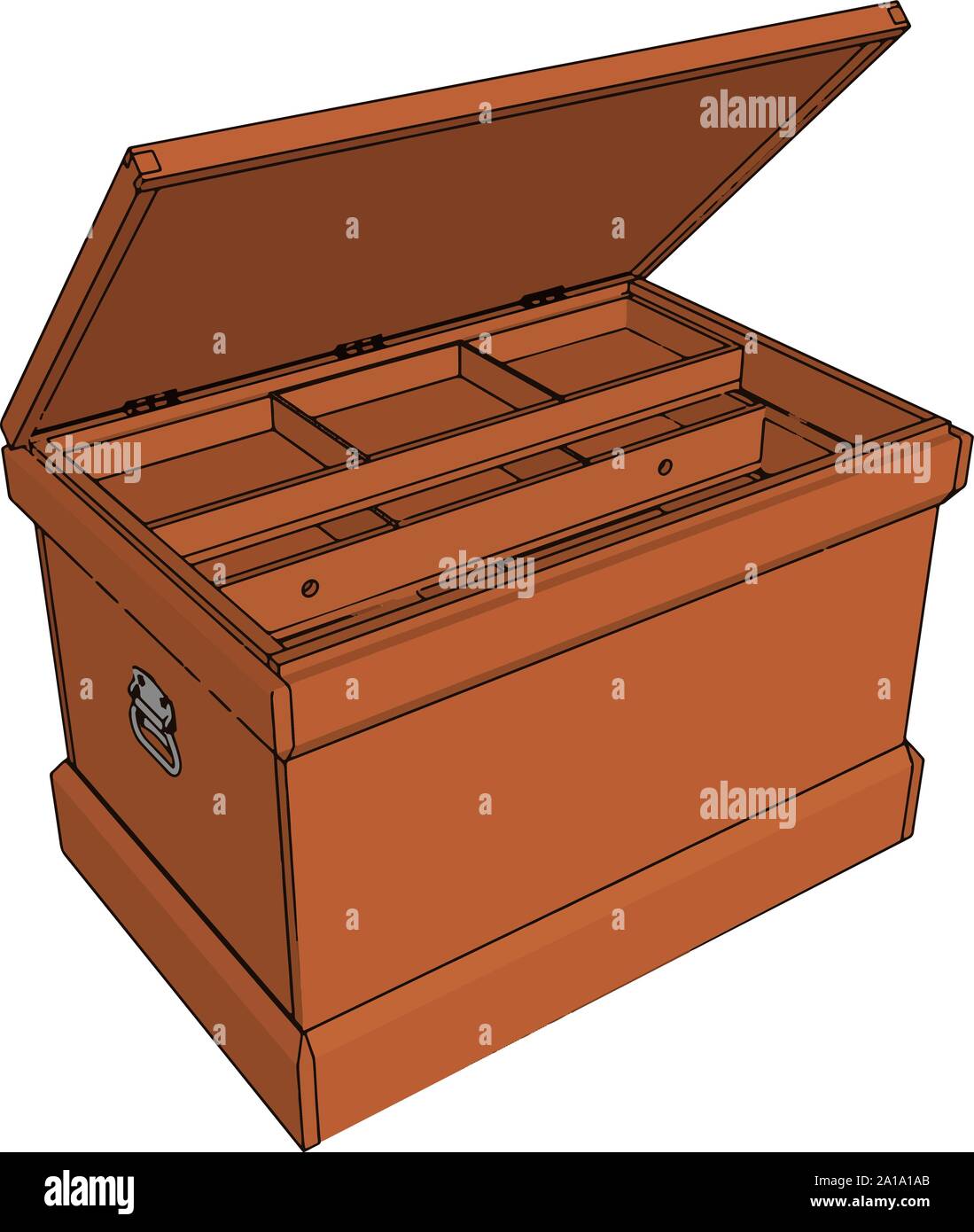 Wooden box, illustration, vector on white background Stock Vector Image ...