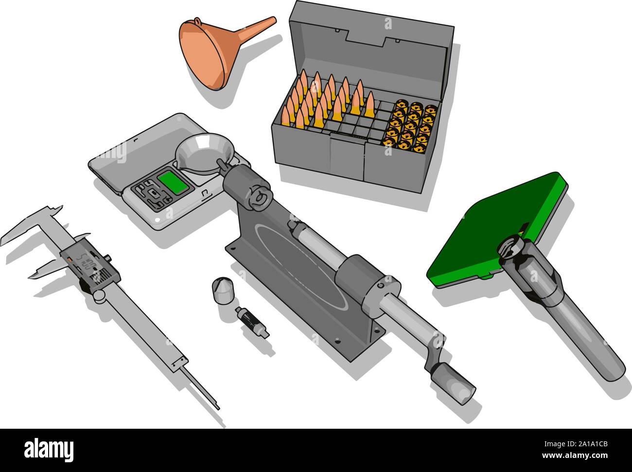 Various small tools, illustration, vector on white background Stock ...