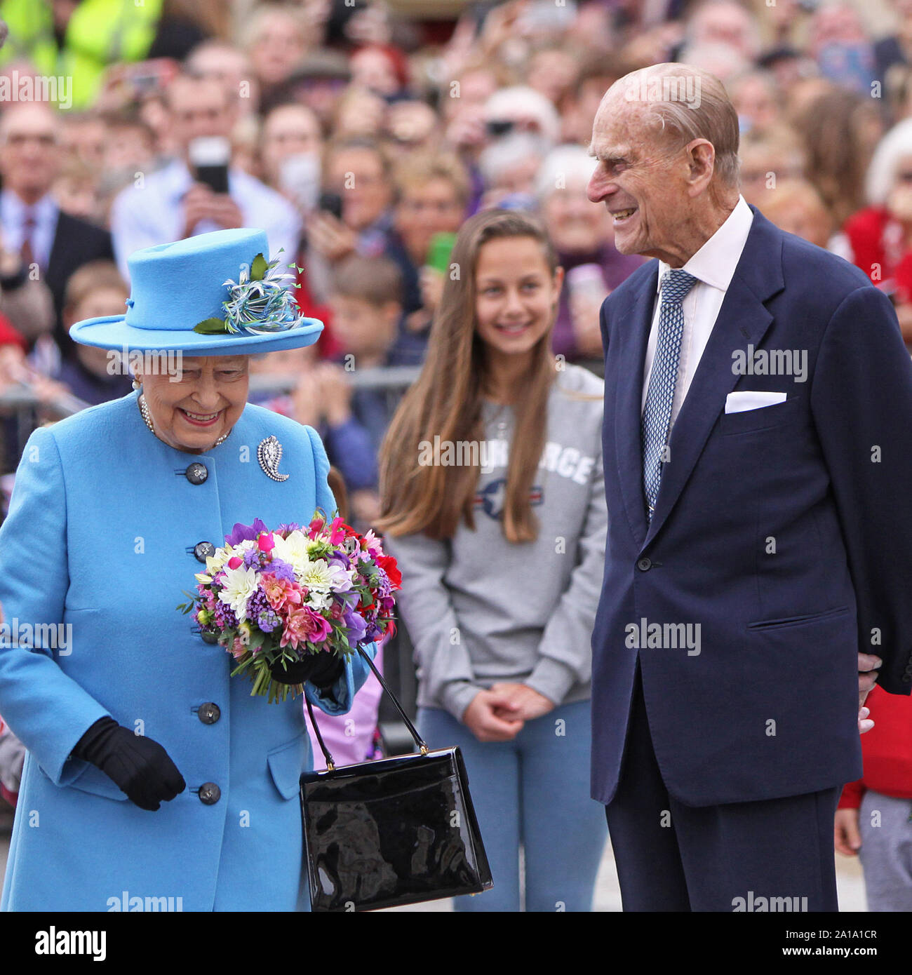 The Queen at Poundbury Dorchester Dorset 27th October 2016 Stock Photo ...