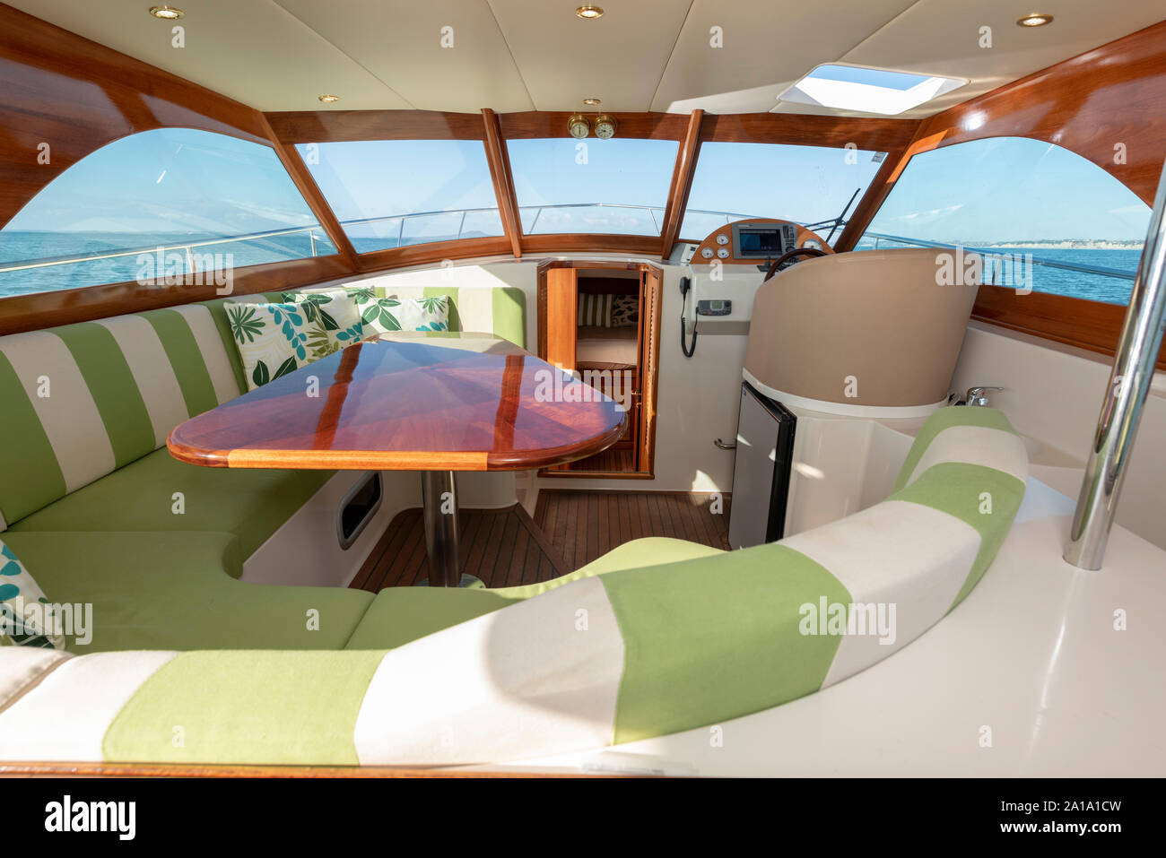 Classic wooden Motor launch, Elite Stock Photo - Alamy