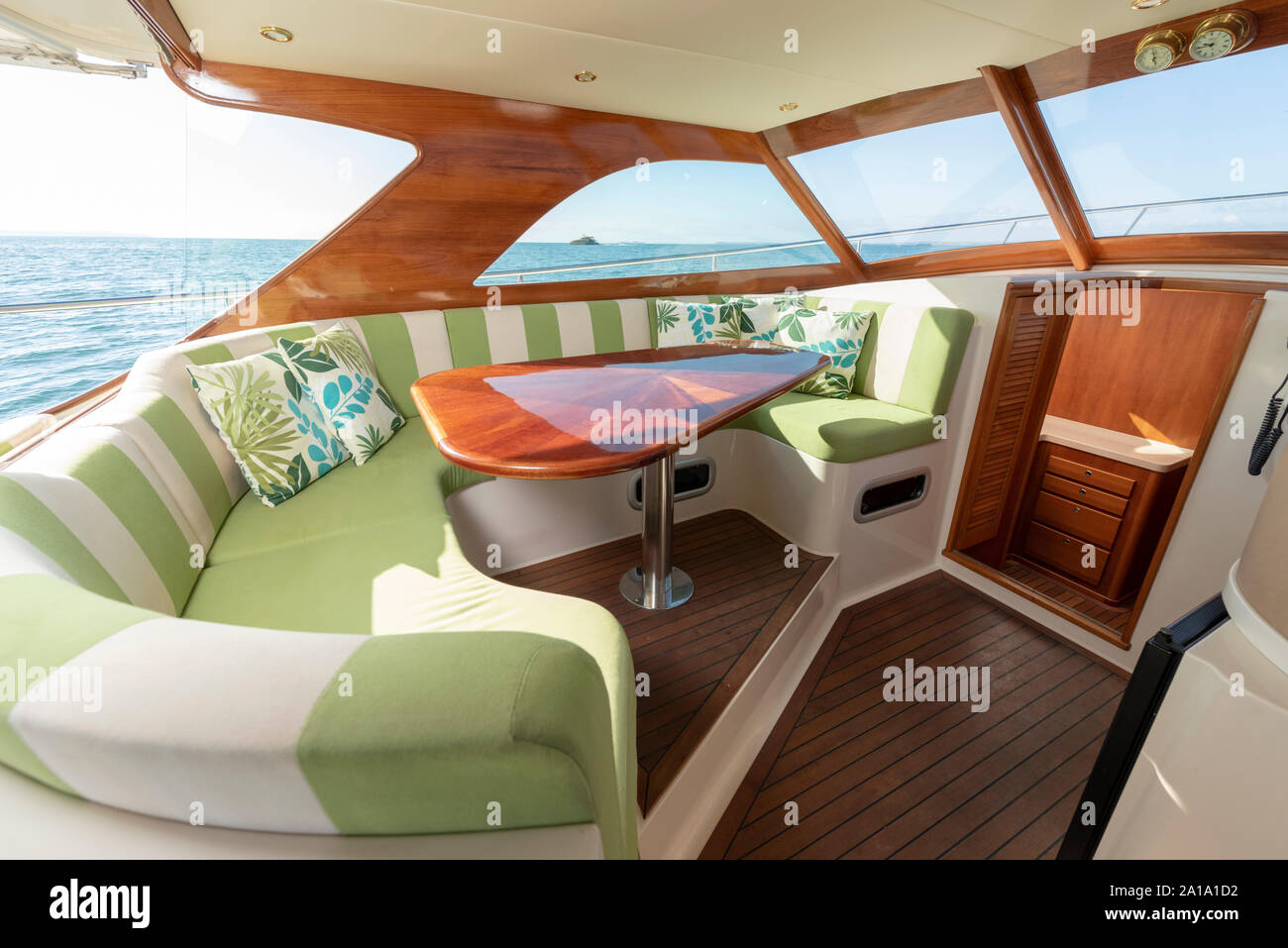 Classic wooden Motor launch, Elite Stock Photo - Alamy