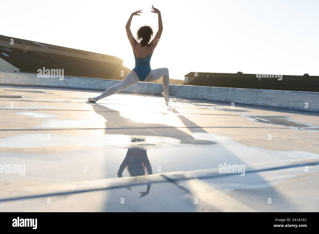 Female dancer on a rooftop Stock Photo - Alamy