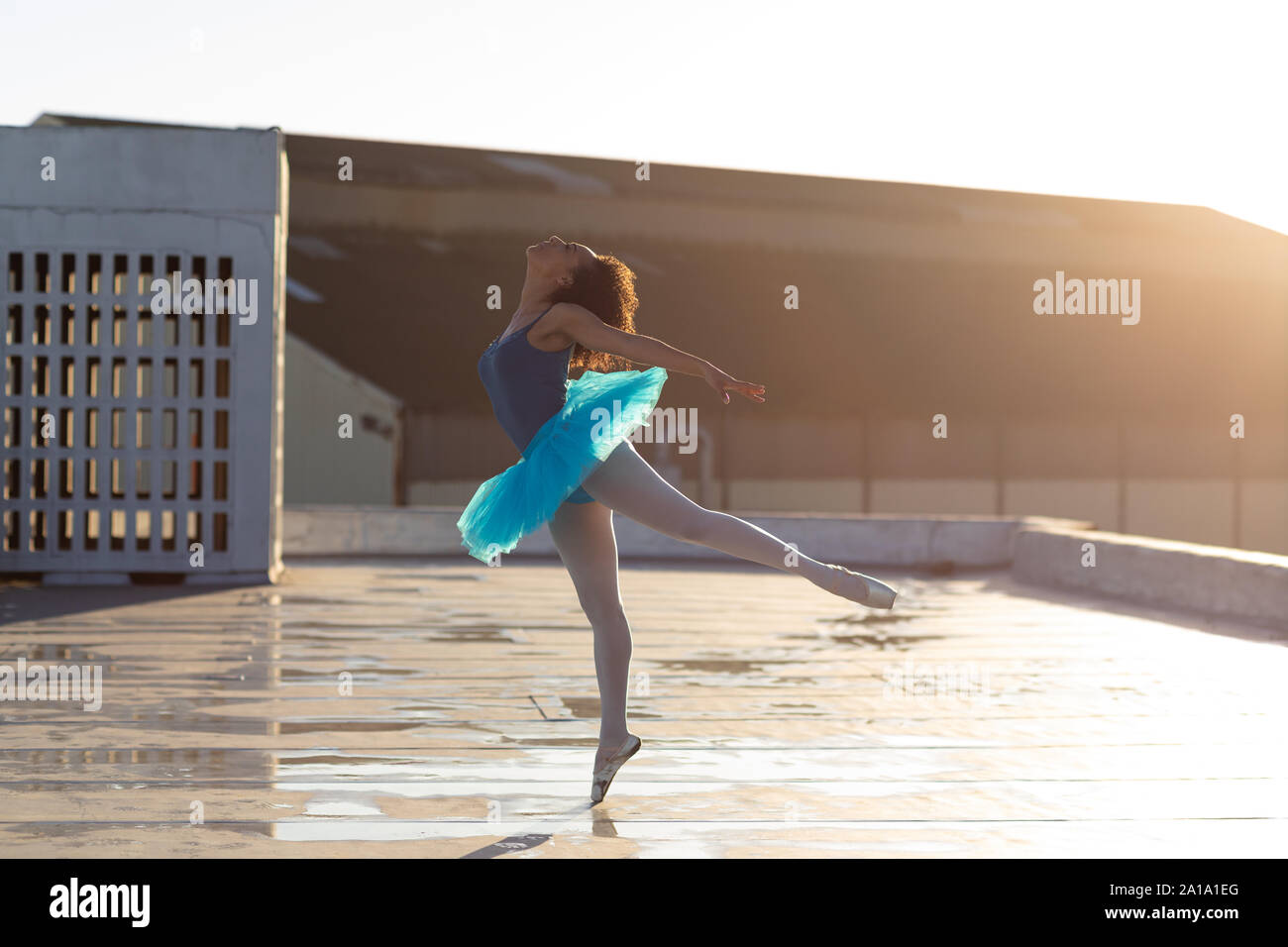 Female dancer on a rooftop Stock Photo - Alamy