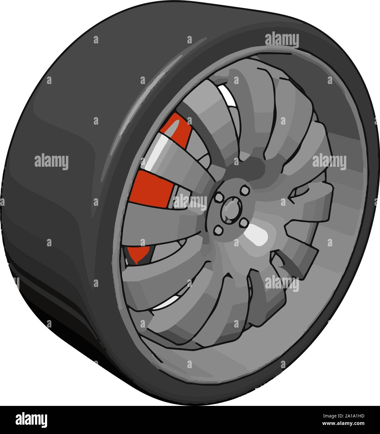 Car tire, illustration, vector on white background Stock Vector Image ...