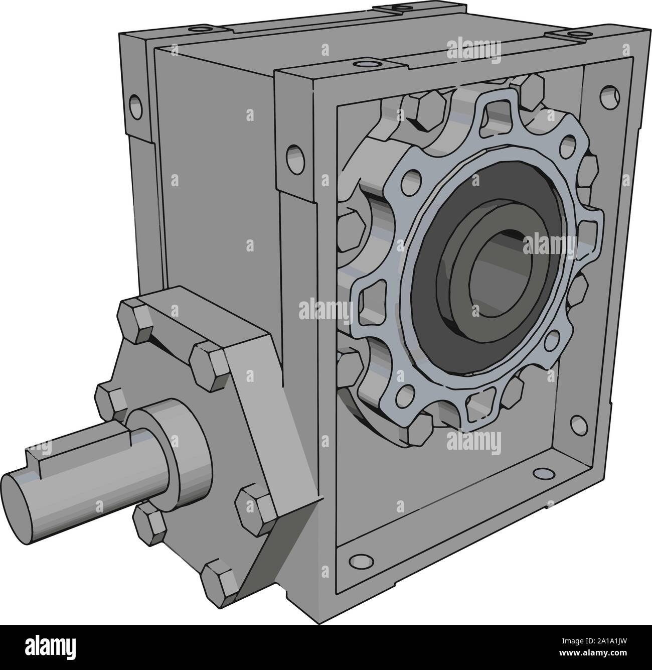 Silver machine, illustration, vector on white background Stock Vector ...