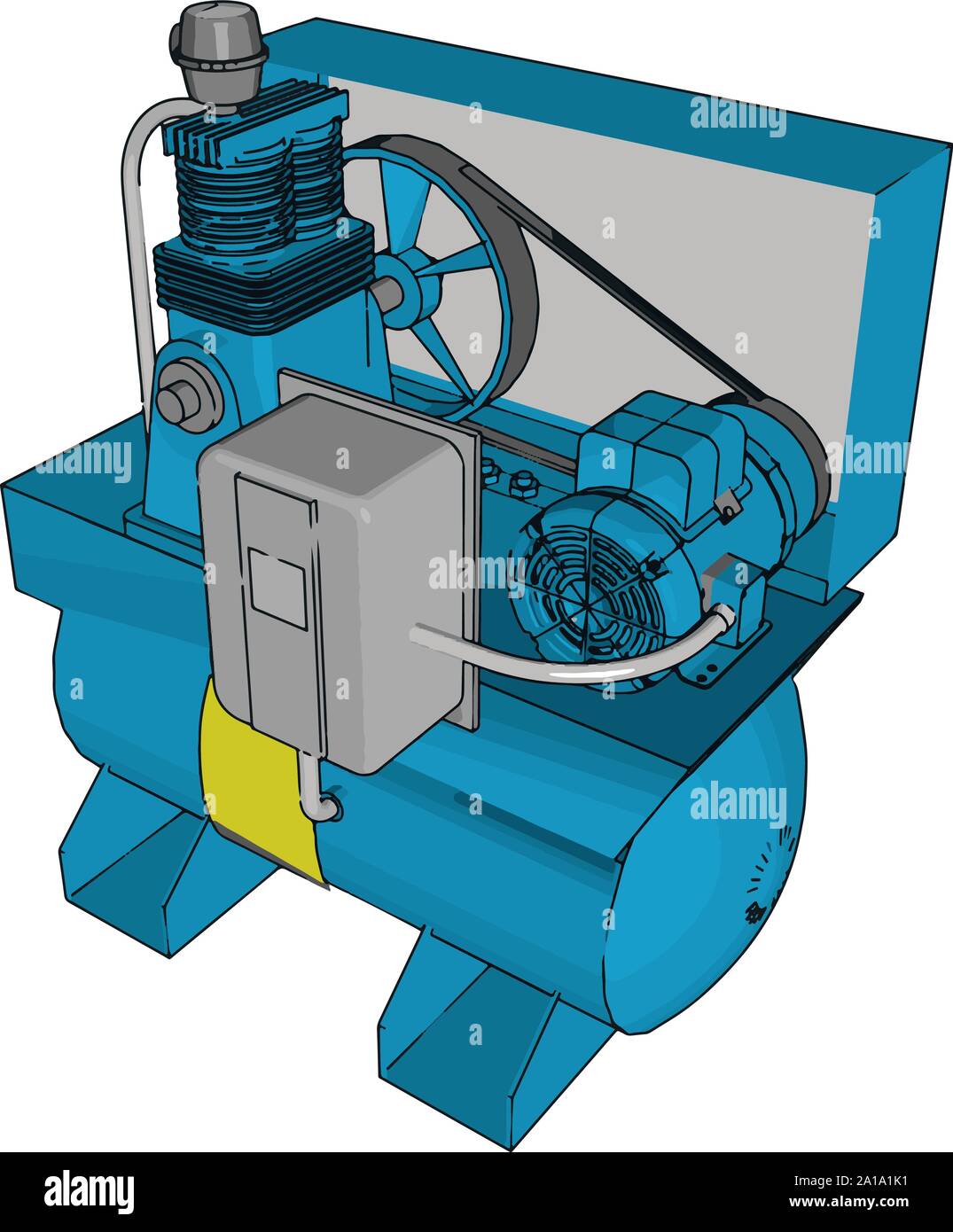 Blue machine panel, illustration, vector on white background Stock ...