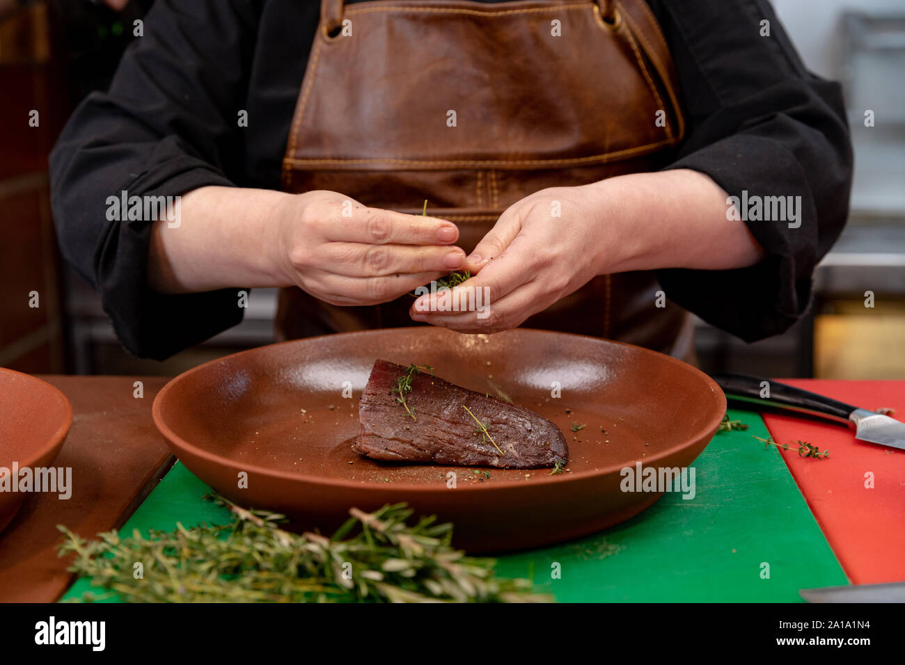 Woman steak restaurant hi-res stock photography and images - Alamy