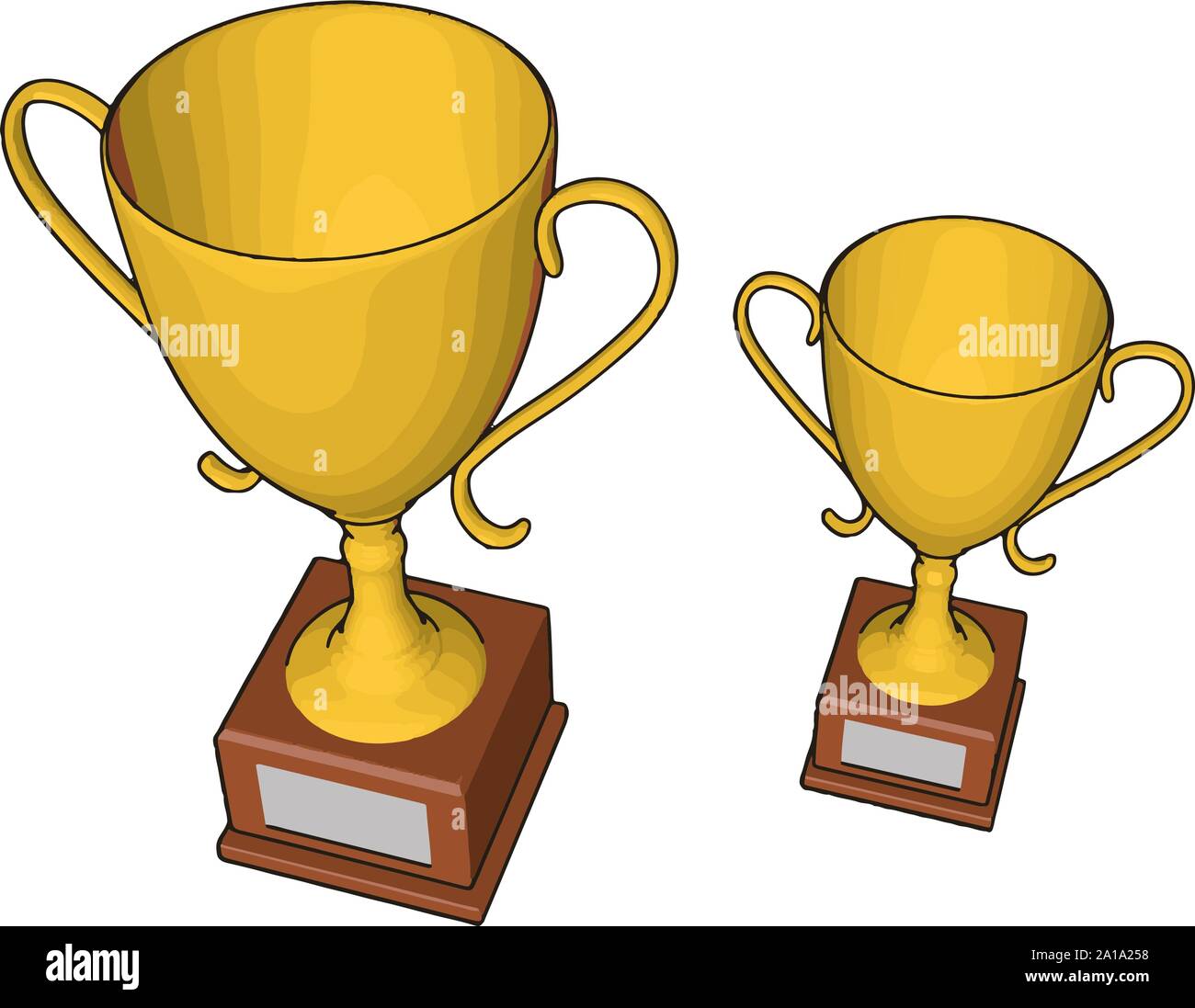 Golden trophy, illustration, vector on white background Stock Vector ...