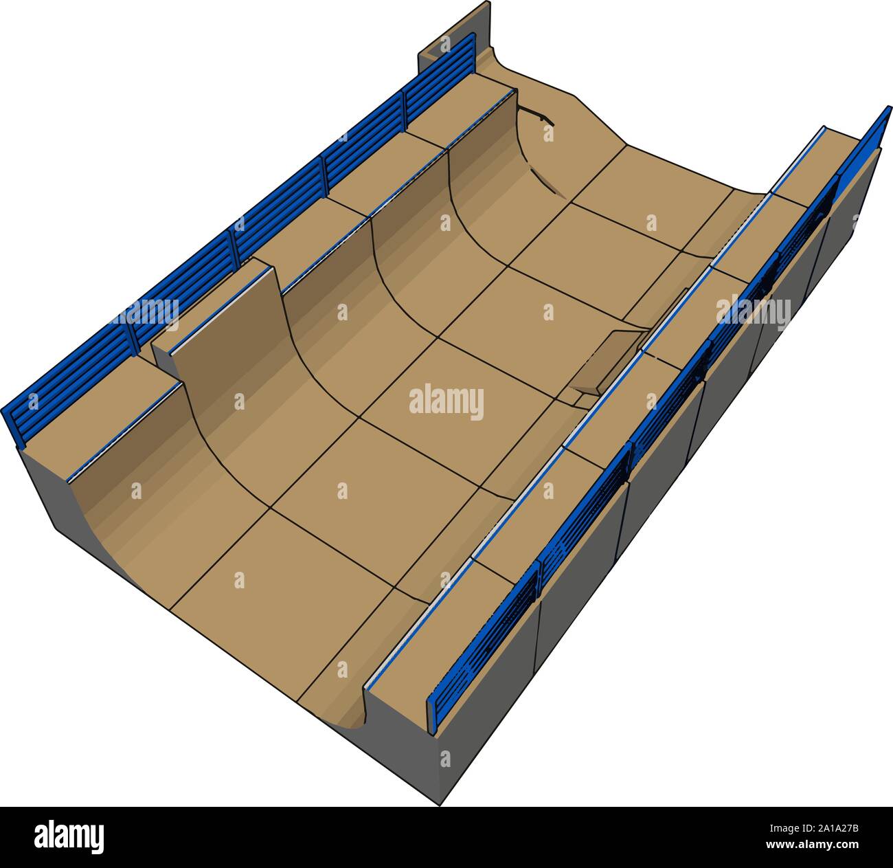 Big skatepark, illustration, vector on white background Stock Vector ...