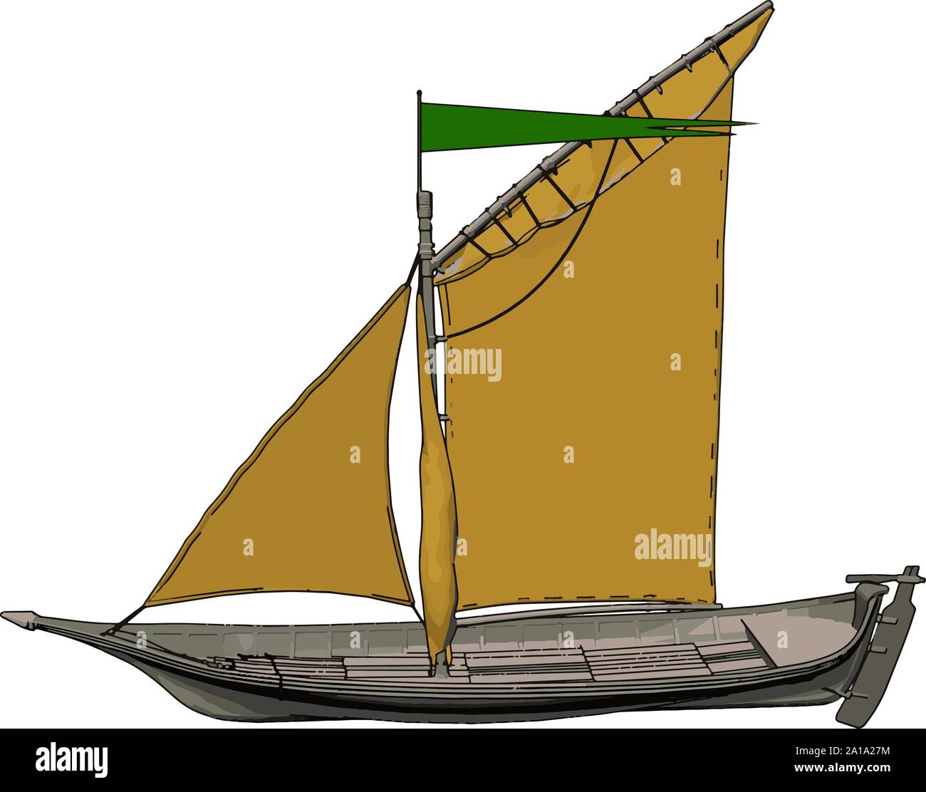 Small white yacht sailing Stock Vector Images - Alamy