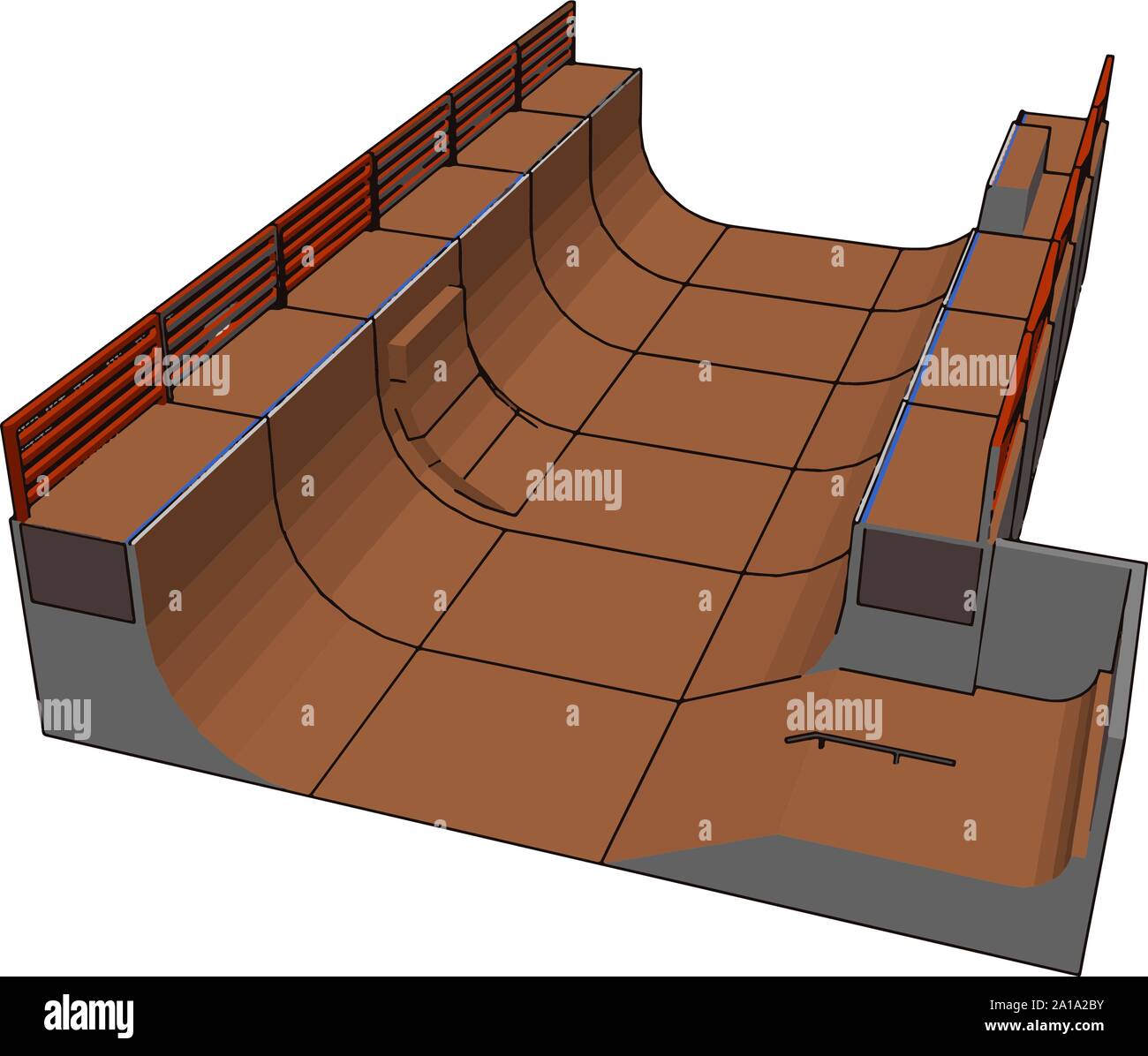 Big skatepark, illustration, vector on white background Stock Vector ...