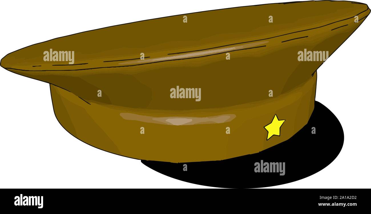 Military hat, illustration, vector on white background Stock Vector ...