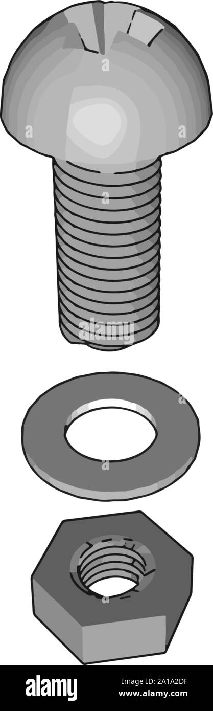 Screw, illustration, vector on white background Stock Vector Image ...