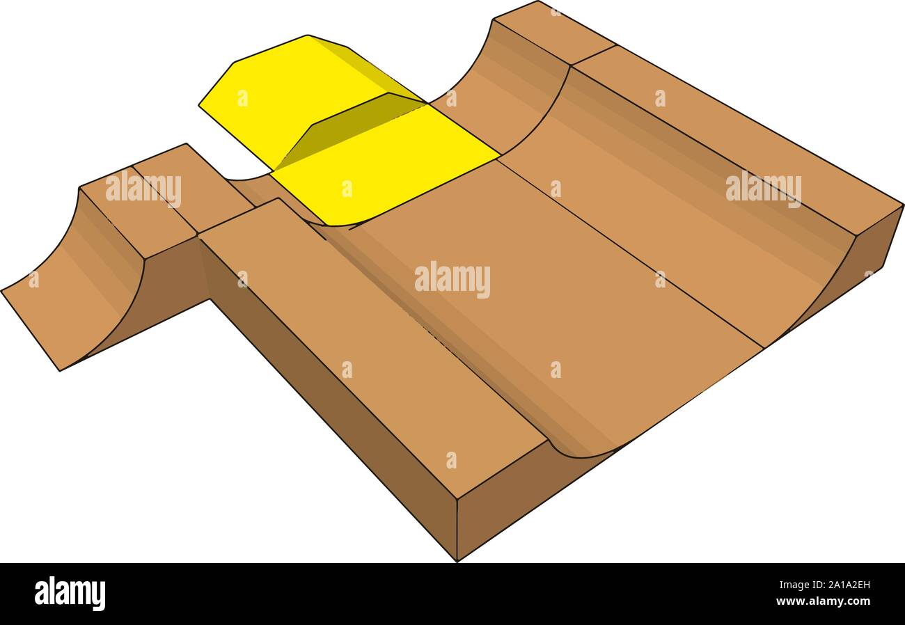 Skatepark ramp, illustration, vector on white background Stock Vector ...