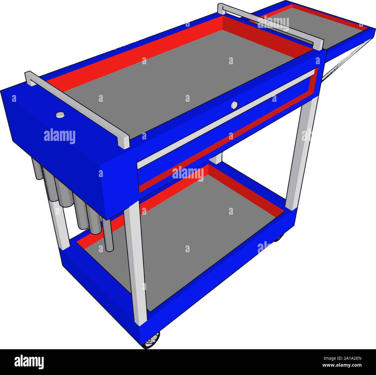 Blue medical table, illustration, vector on white background Stock ...