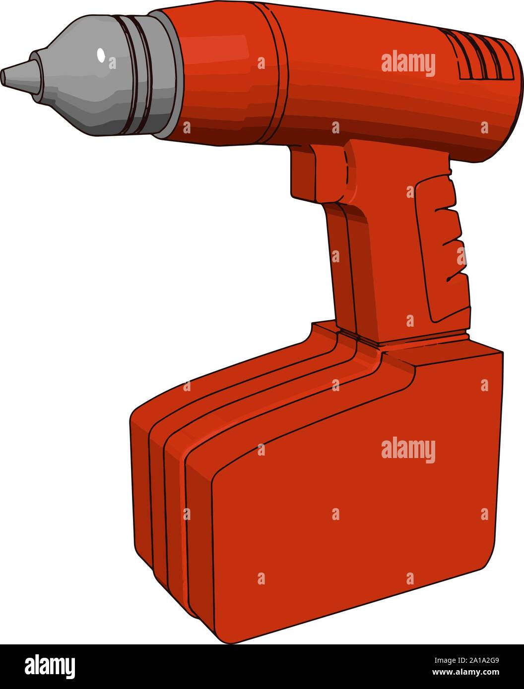 Red drill, illustration, vector on white background Stock Vector Image ...