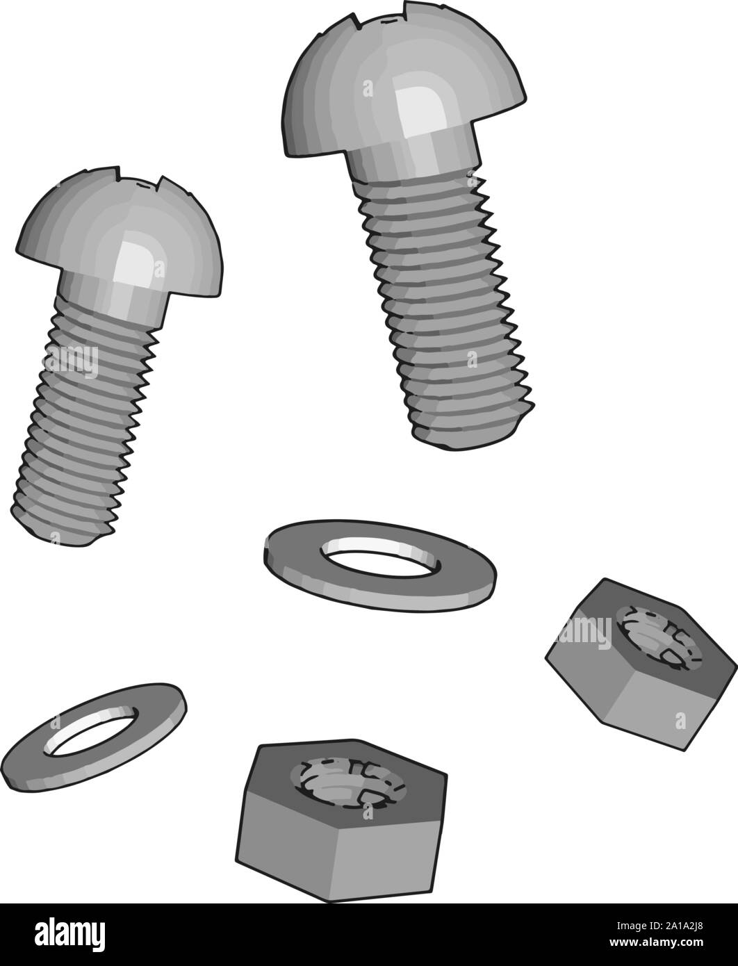 Screws, illustration, vector on white background Stock Vector Image ...