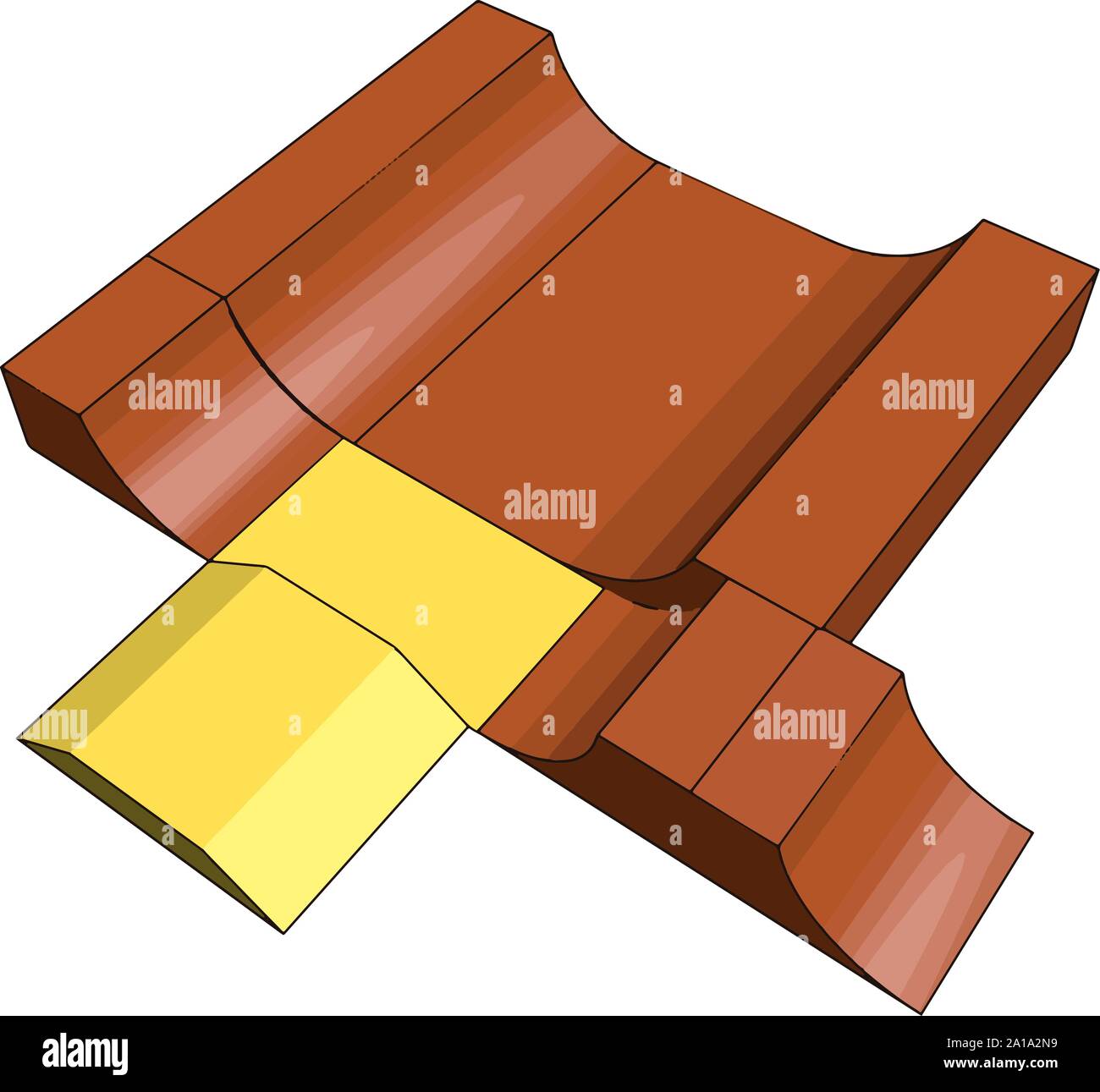 Skatepark ramp, illustration, vector on white background Stock Vector ...