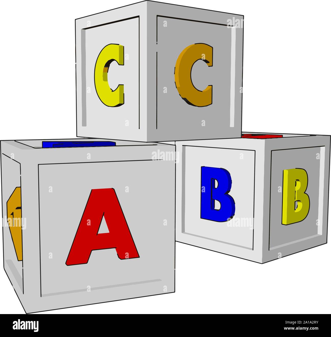Cubes toys, illustration, vector on white background Stock Vector Image ...