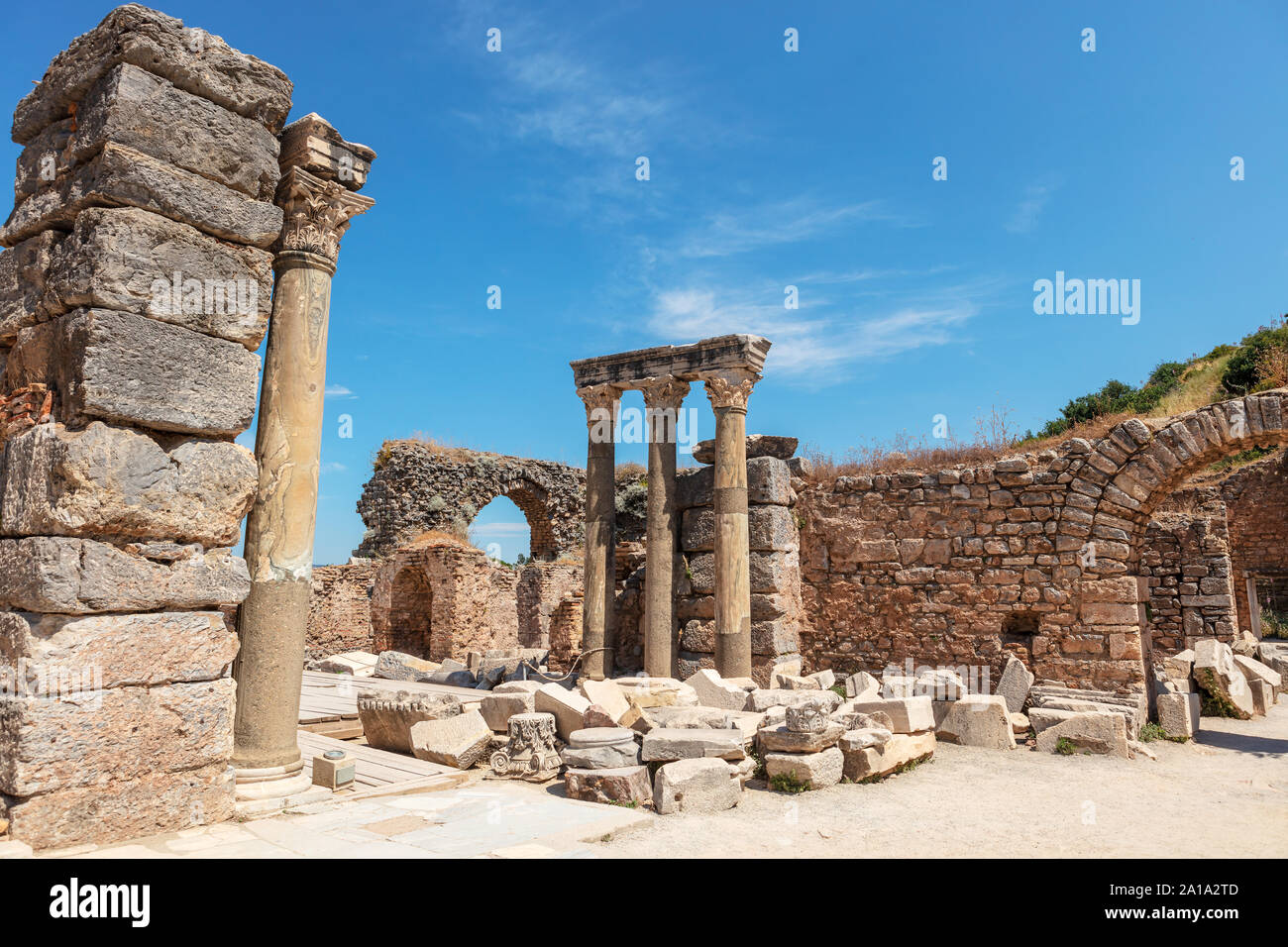 Ancient Roman Archaeological site of Ephesus, Anatolia, a popular ...