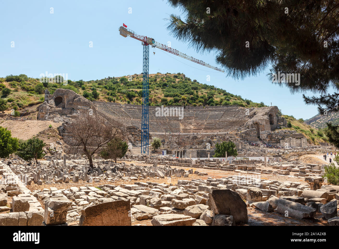 Ancient Roman Archaeological site of Ephesus, Anatolia, a popular ...