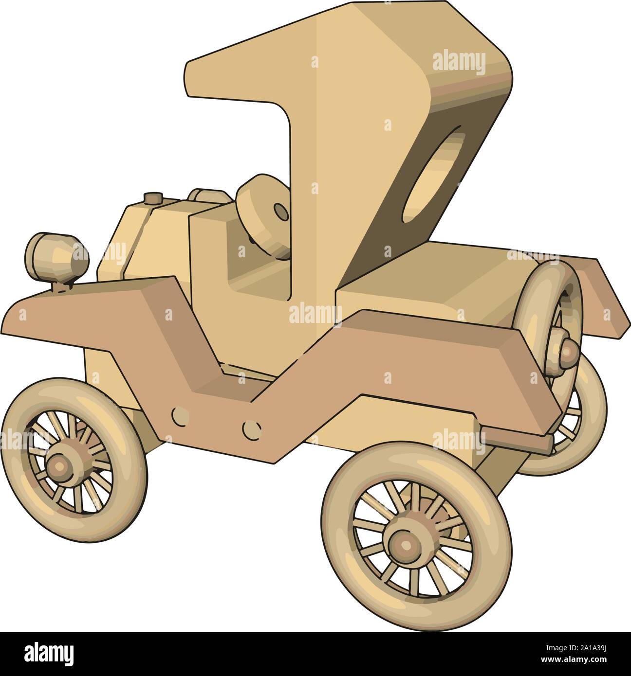 Old retro cart, illustration, vector on white background Stock Vector ...