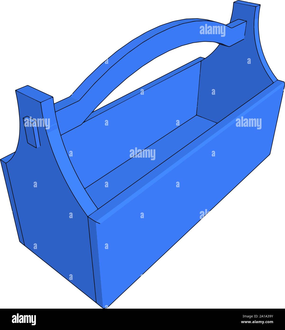 Blue tool box, illustration, vector on white background Stock Vector ...