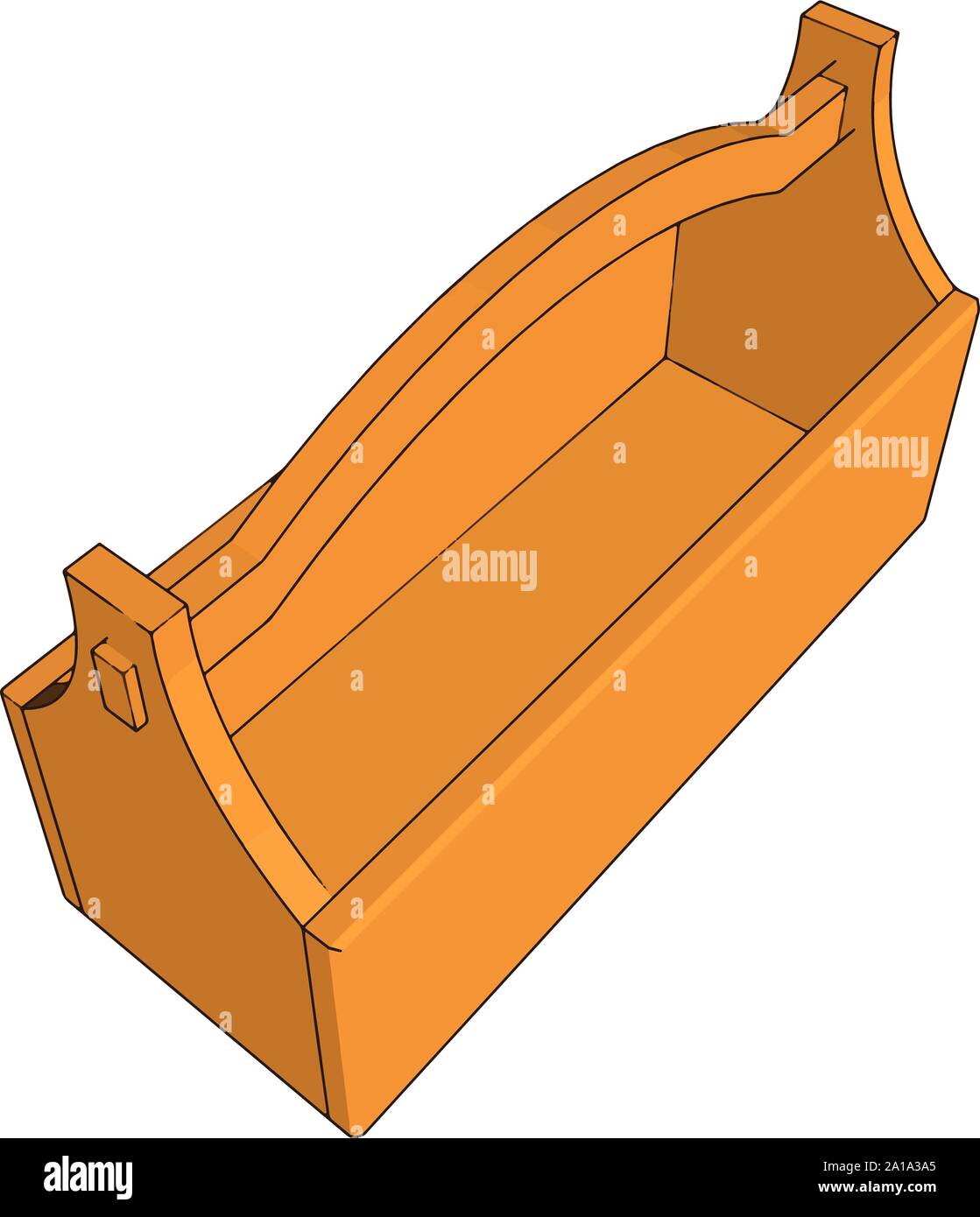 Orange tool box, illustration, vector on white background Stock Vector ...