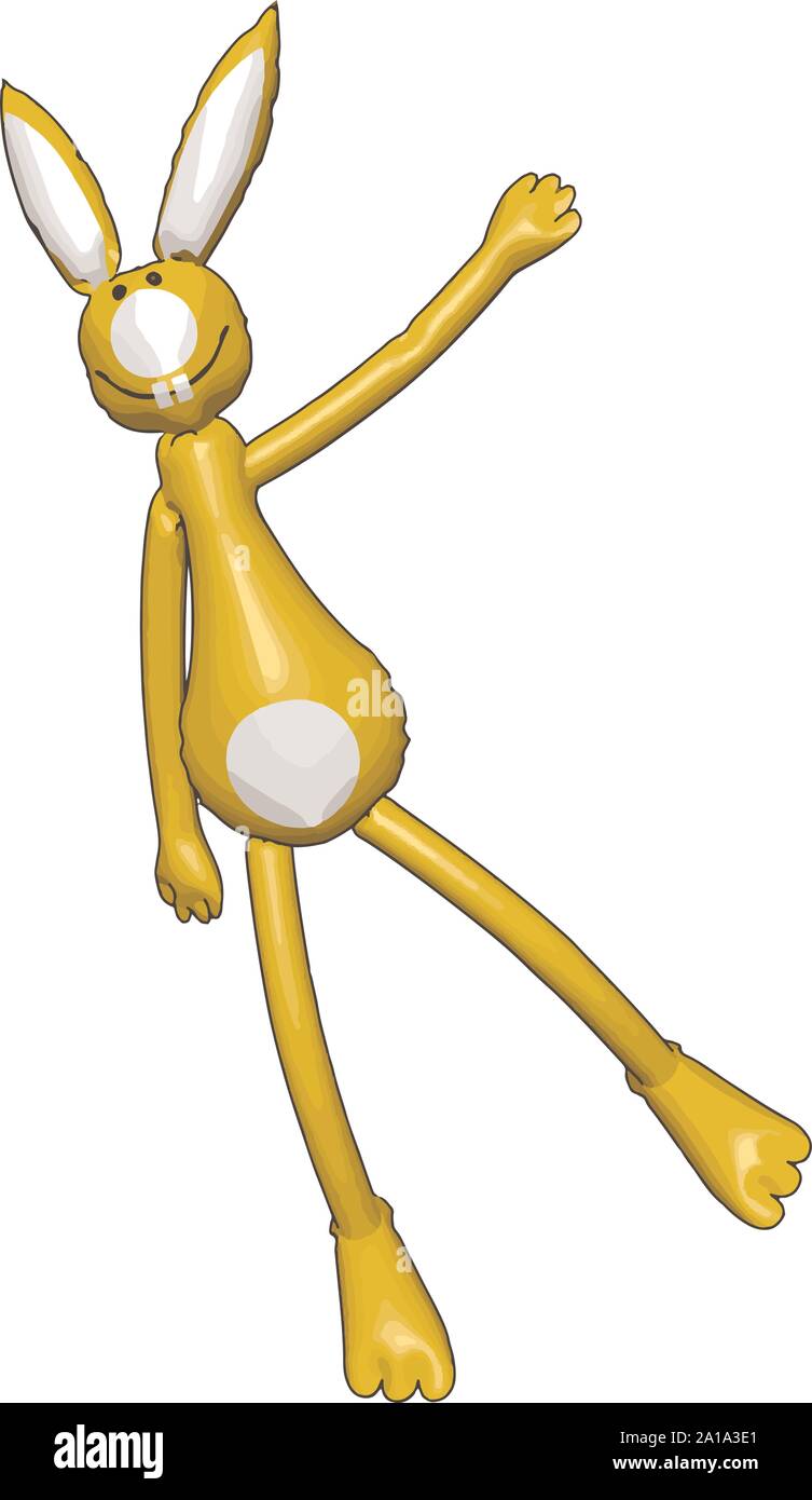 Yellow bunny toy, illustration, vector on white background Stock Vector ...