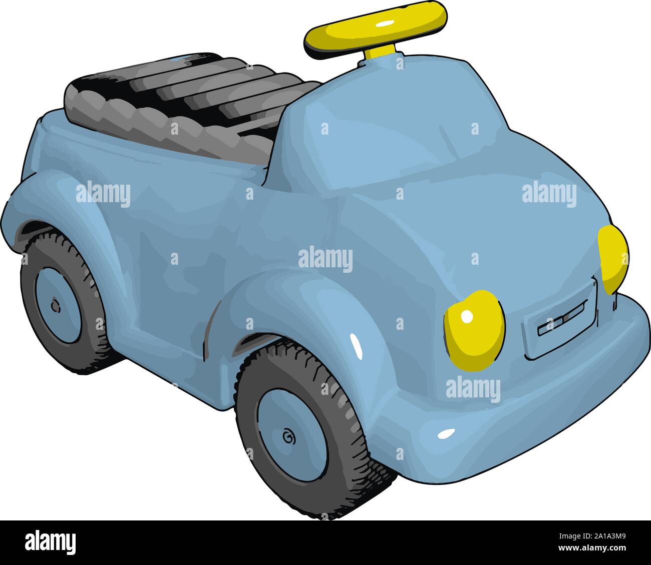 Small blue car, illustration, vector on white background Stock Vector ...