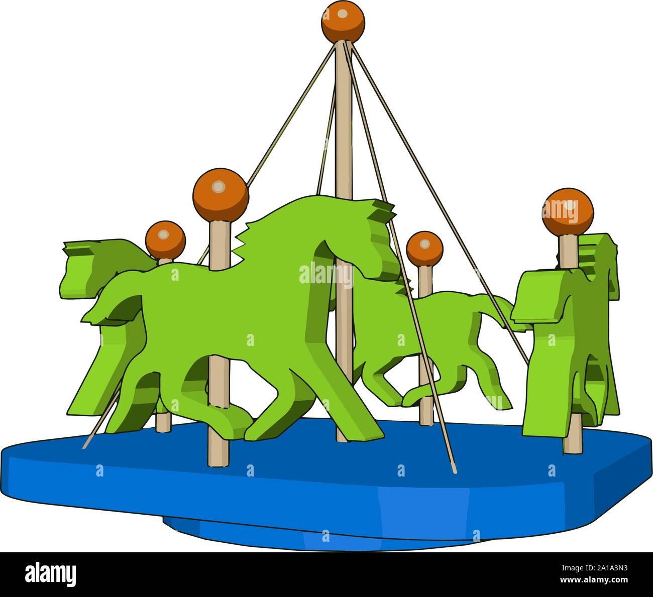 Small carousel, illustration, vector on white background Stock Vector ...