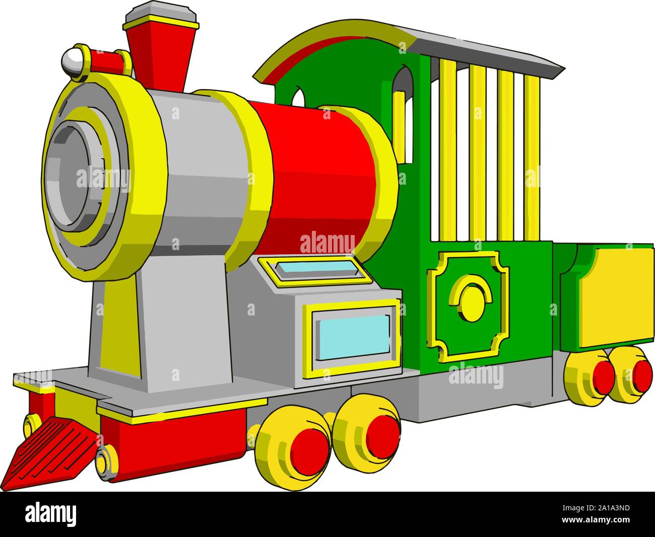 Locomotive, illustration, vector on white background Stock Vector Image ...