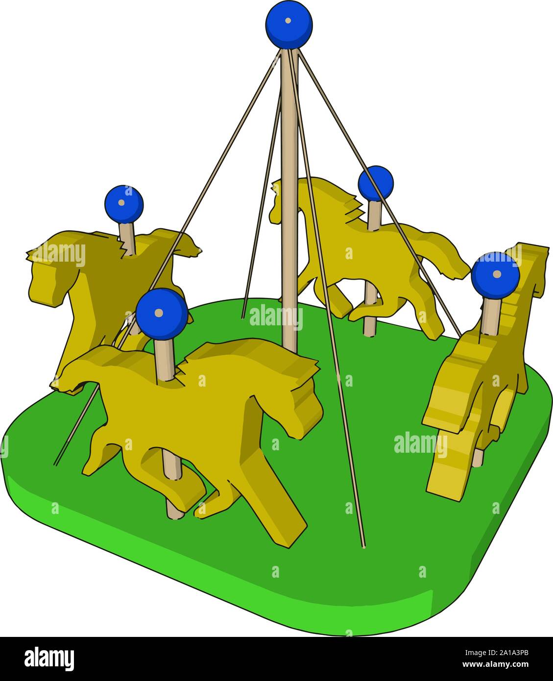 Small carousel, illustration, vector on white background Stock Vector ...