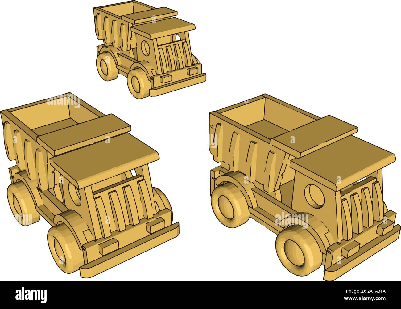 Garbage truck toy, illustration, vector on white background Stock ...
