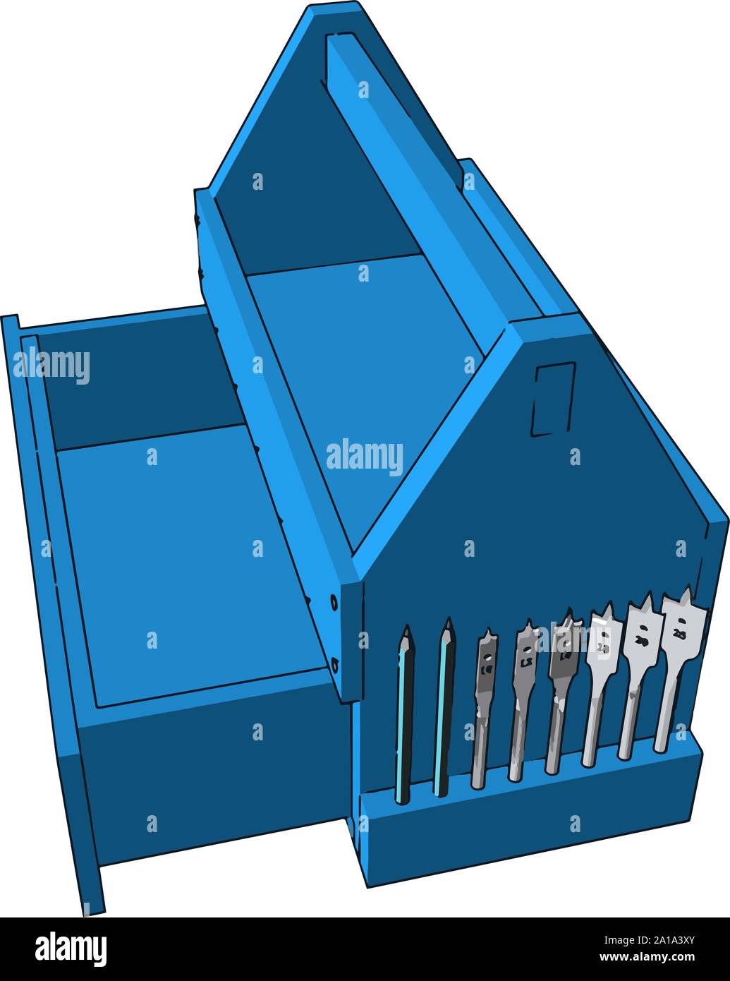 Blue tool box, illustration, vector on white background Stock Vector ...