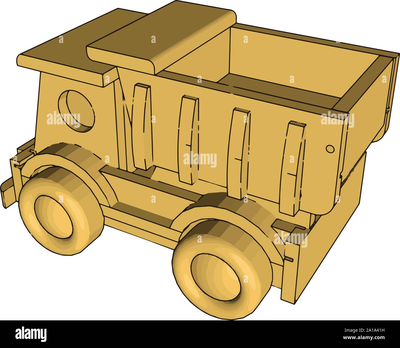 Garbage truck toy, illustration, vector on white background Stock ...